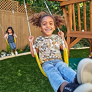 KidKraft Jungle Journey Wooden Outdoor Swing Set/Playset with Swings, Slide, Rock Wall and Observation Deck