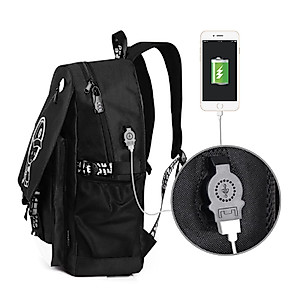 Anime Luminous Backpack , 16'' Laptop Backpack with USB Charging Port with Anti-Theft Lock