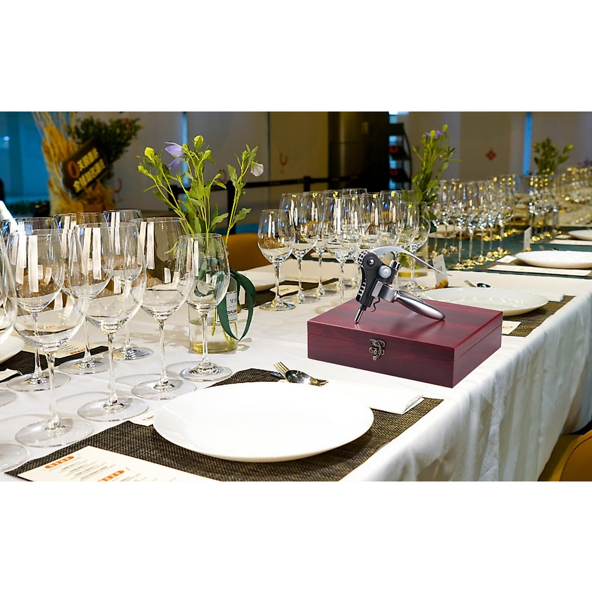 Cooko Wine Opener Set,Wine Bottle Opener Including Foil Cutter, Bottle Stopper Pourer and Extra Spiral,Wine Corkscrew Set,Gift box Opener Kit.