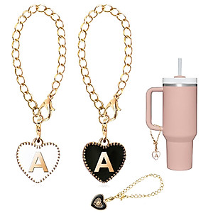Letter Charm Accessories for Stanley Cup,Name ID Letter Handle Charm for Stanley/Simple Modern Tumbler Cup Water Cup Initial Identification Charm (A)