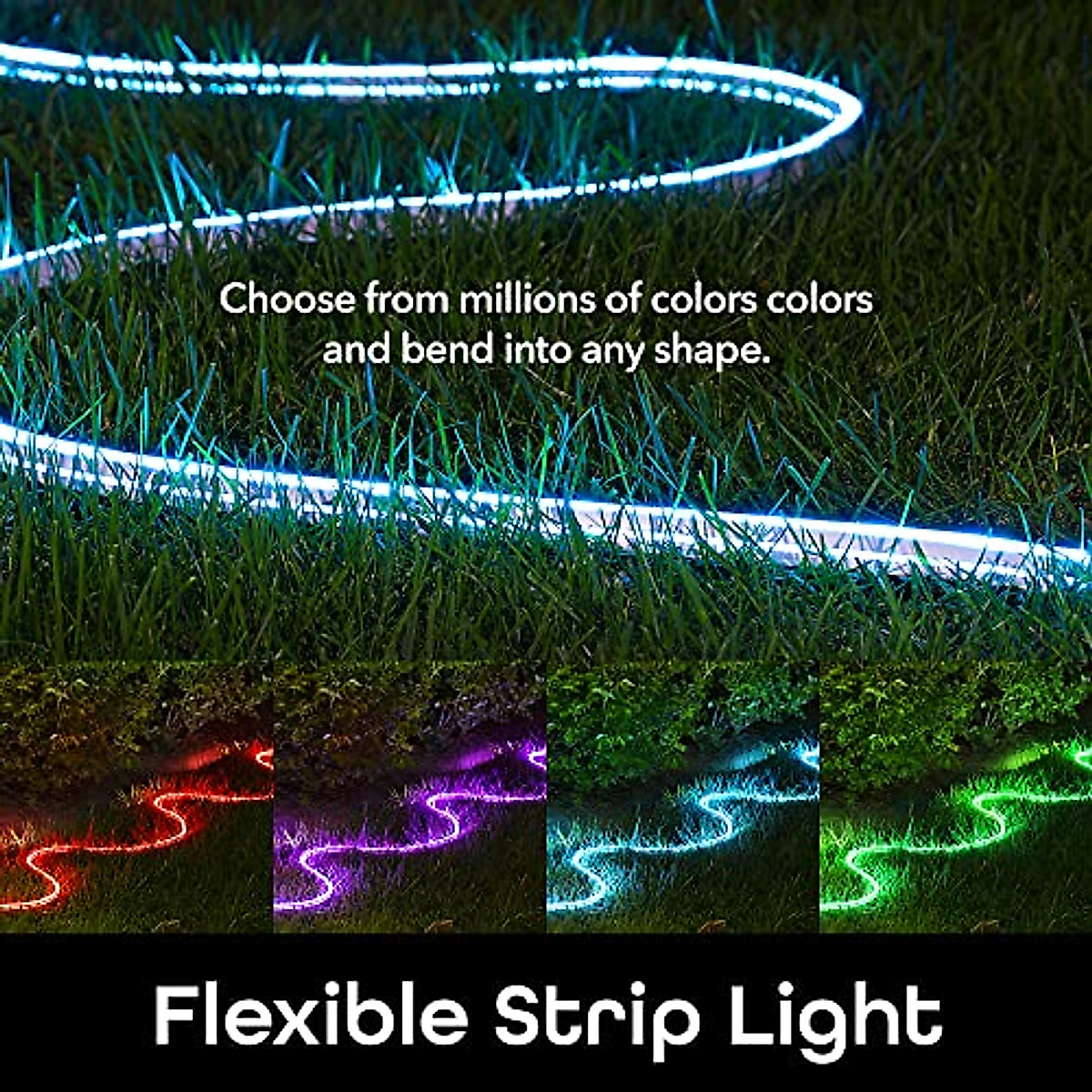 Geeni Prisma Neoflex Smart WiFi LED Strip Lights, Waterproof Color Changing RGB Silicone LED Light Strips for Bedroom and Outdoors with App Remote Control, Works with Alexa and Google Home, 16.4 ft