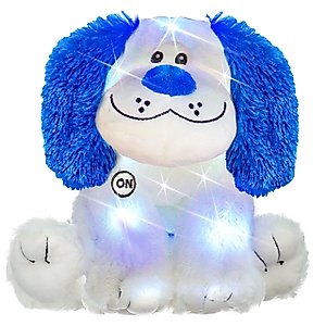 The Noodley 16'' Light up Glow Puppy Stuffed Animal Night Light Pillow Cuddly Soft Sleep Bedtime Plush Toy Kids Boys Girls Christmas Dog Valentines Birthday Gift Children