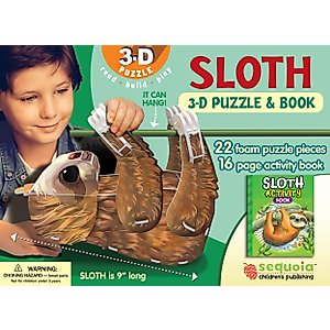 Sloth 3-D Puzzle & Book Set
