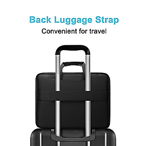 MOSISO 360 Protective Laptop Shoulder Bag Compatible with MacBook Air 15 M2 A2941 2023/Pro 16 2023-2019 A2780 A2485 A2141, 15-15.6 inch Notebook with 2 Same Front Organizer Pockets & Belt, Black