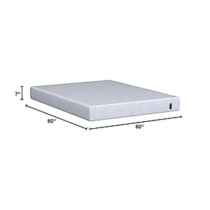 Serta - 7 inch Cooling Gel Memory Foam Mattress, Queen Size, Medium-Firm, Supportive, CertiPur-US Certified, 100-Night Trial, for Ewe - Grey