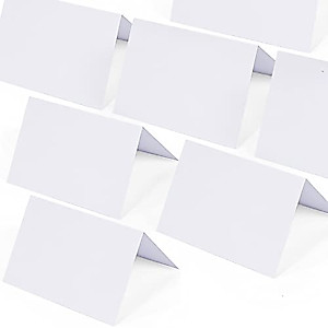 Place Cards for Table Setting - 50 Pack White Blank Tent Place Cards for Weddings,Table Seating Cards,Name Tents Placecards 3.7" x 2.48"(folded)