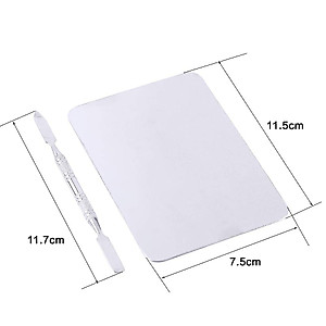 Rotekt Small Stainless Steel Makeup Palette Rectangle Shape Mixing Plate Tools With Spatula