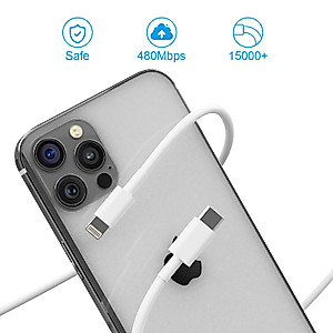 20W Dual Port Fast Charger Block 2-Pack with 6FT & 10FT MFi-Certified Cables, PD/QC3.0 Quick Charge Adapter for iPhone 14/13/12/11 Pro Max/XS/XR/X, iPad, AirPods Pro - Overheat & Surge Protection