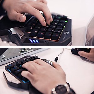 GameSir Mechanical Gaming Keyboard Z1 for PC/Mobile Phone, One-Handed Gaming Keypad with Macro Keys for FPS Game, RGB Backlighting, Anti-ghosting, Blue Key Switches, Built-in Battery(Red Switch)