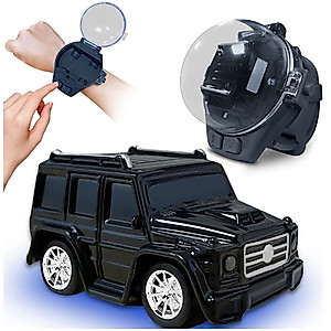 Mini Remote Control Car Watch Toys, Small RC Watch Racing Car with USB Charging, 2.4 GHz Detachable Cute Watch Car Toy for Boys Girls Gift Birthday Christmas (Black)