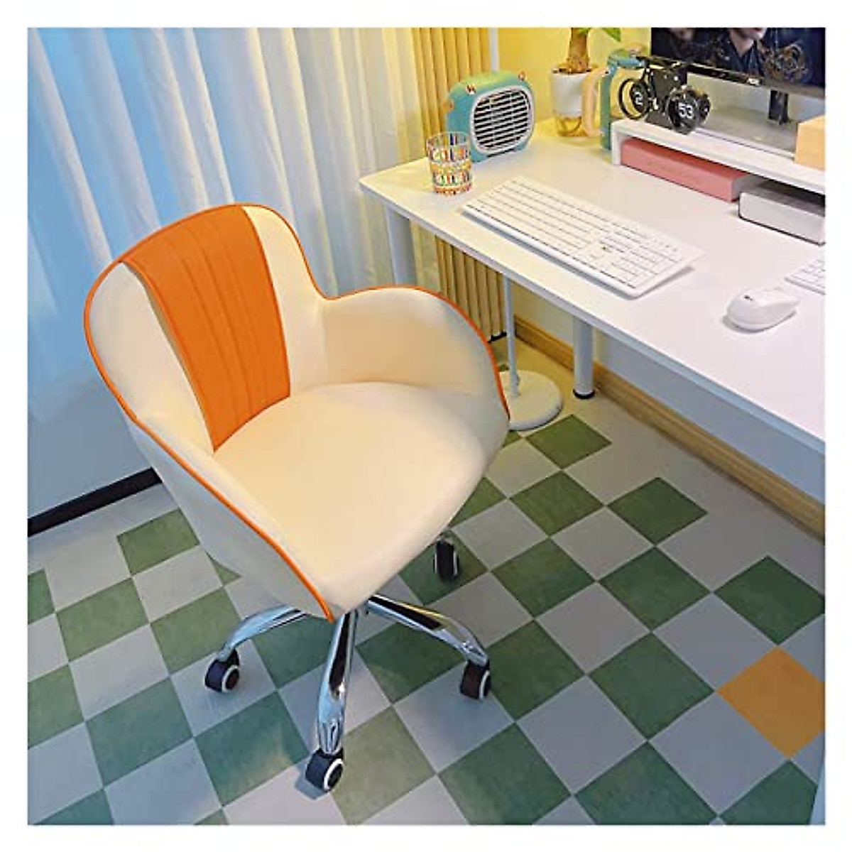 LUKEO Rotating Adjustable Office Chair Girls Bedroom Computer Chair Study Room Student Dormitory Back
