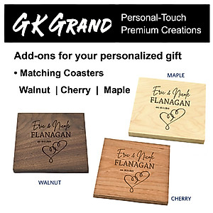 Personalized Cutting Board Wedding Gift Beautifully Engraved Heart Design Walnut Maple Cherry Customized Bride Groom Unique Display Newlywed Couple Marriage Parents Anniversary Housewarming Christmas