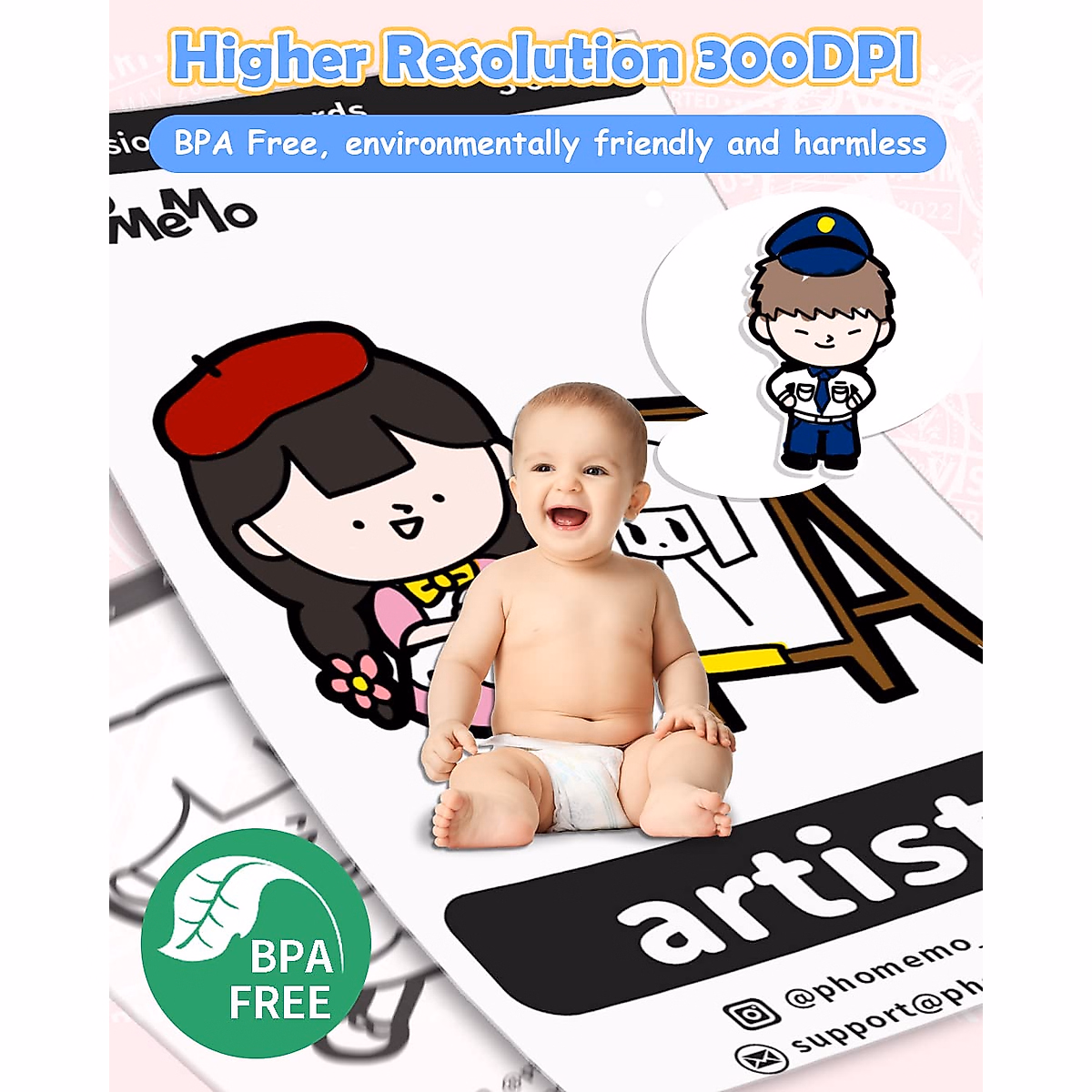 Phomemo M04AS Mini Printer with 110mm White Adhesive Paper Bundle