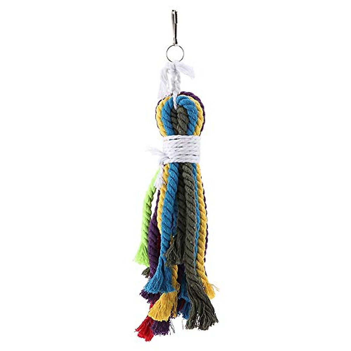 Parrot Colorful Preening Grooming Ropes Bird Chewing Toys Rope Toy Natural Cotton Cage Accessories for Amazons African Grey Cockatoos Conure Lovebird Lory