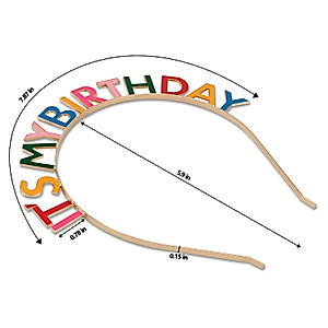 CIEHER Rainbow Birthday Headband, Women's Birthday Tiara, Great Gift for Birthday Girl