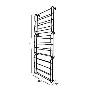 Home Basics OTD 36 Pair Shoe Rack, Black