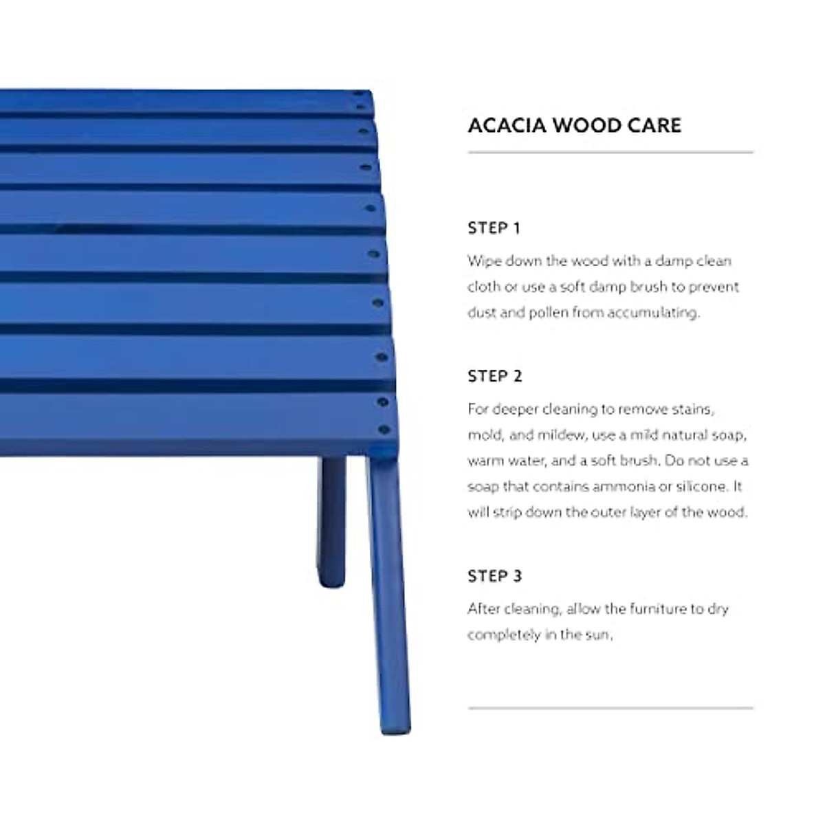 Linon Jayde Blue Adirondack Outdoor Ottoman