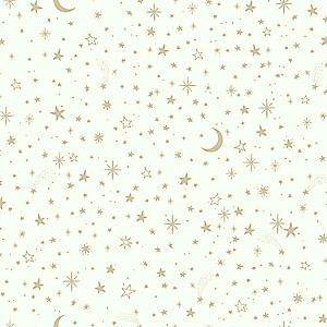RoomMates RMK10850WP Metallic Gold Twinkle Little Star Peel and Stick Wallpaper 20.5" x 16.5 feet