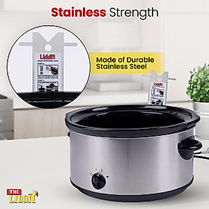 Liddit Crockpot Lid Holder Attachment, Slow Cooker Lid Holder Made Of Durable Material, Easy To Use Design, Multitasking Kitchen Tool, Space-Saving Design, Lid Holder While Cooking (Silver)