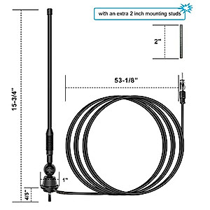 JSZAAHZ Car Radio Antenna Waterproof Marine Antenna AM FM Golf Cart ATV UTV RV Car Stereo Radio Antenna Boat Mast Flexible Radio Antenna for Truck Excavator Tractor RVR Yacht Pontoon