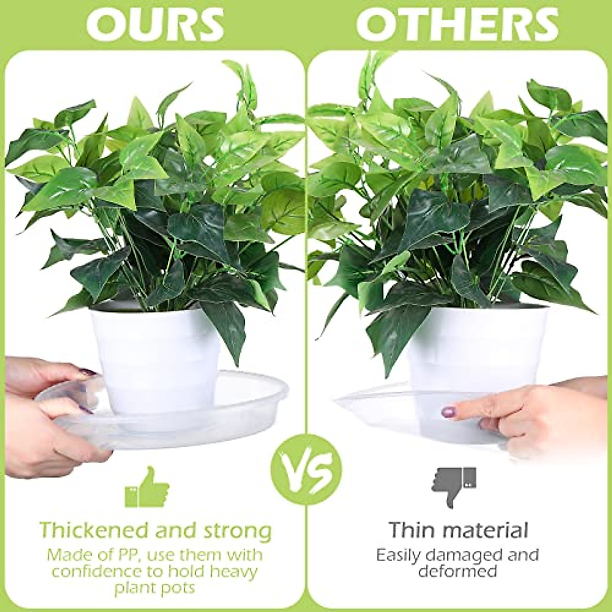 8 Pack Metal Plant Stand Plant Dolly with Wheels Iron Rolling Plant Stand with Casters Heavy Duty Round Flower Pot Rack with 8 Pcs Plastic Saucers for Indoor Outdoor Plant Pot (Black,10.6 Inch)