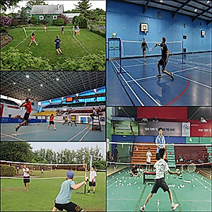 DOURR Badminton Net, Outdoor Indoor Sports Classic Badminton Replacement Net with Steel Cable Ropes for Backyard Beach Garden Schoolyard (20 FT x 2.5 FT)