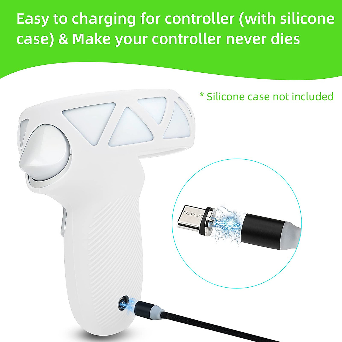 HiBloks Magnetic Controllers Charging for Oculus Quest 2, Charging Dock Replacement Parts Kit for Oculus Quest 2 Accessories with 2 Rechergeable Batteries, Battery Cover and USB-C Charger Cable