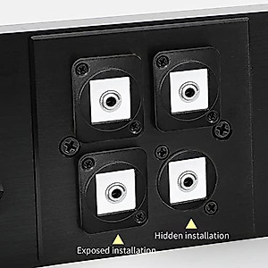 QIANRENON TRS 1/8 Stereo Panel Connector TRS 3.5mm Female to Female Short Cable Pass Through Panel Coupler,XLR Panel Mount, for Stereo Cable Speakers and Headphones, Silver Grey