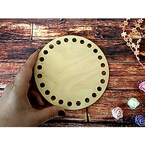 Basket bottom 6 inch 15 cm small Ornament. Wooden Cross Stitch Yarn Holder organizer base