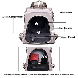 COFIHOME Backpack Purse Waterproof Shoulder Bag Contrast Color Anti-theft Purse for Women