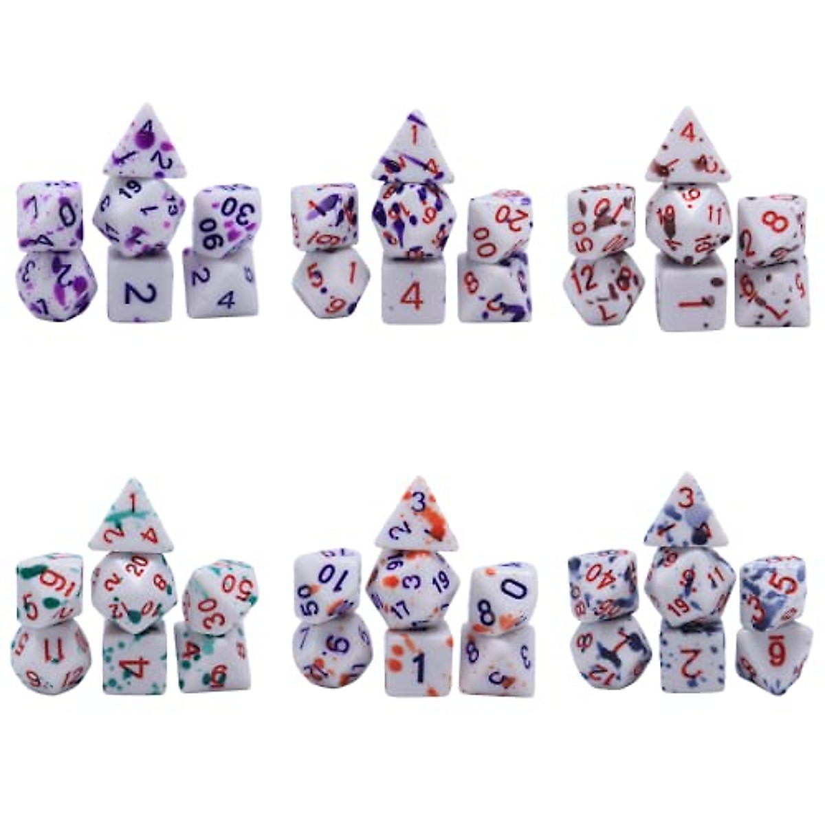 DND Game Dice Set Polyhedral - IDTQ Dungeons and Dragons Color Changes with Temperature Purple Red White Black Blue Yellow Green Dice Set RPG MTG Table Games 6sets D4 D6 D8 D10 D12 D20