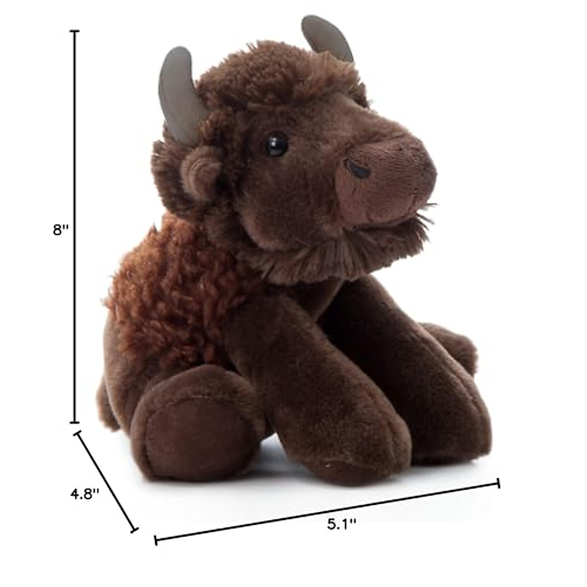 The Petting Zoo Floppy Bison Stuffed Animal Plushie, Gifts for Kids, Wild Onez Wildlife Animals, Bison Plush Toy 9 inches