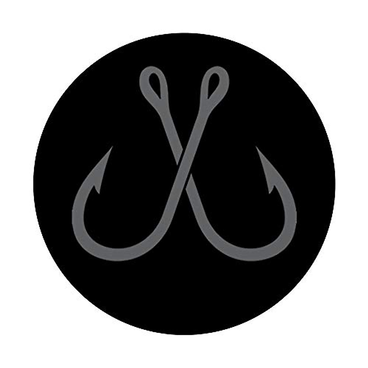 Grey, Fishing Hook, Fish Hook PopSockets PopGrip: Swappable Grip for Phones & Tablets