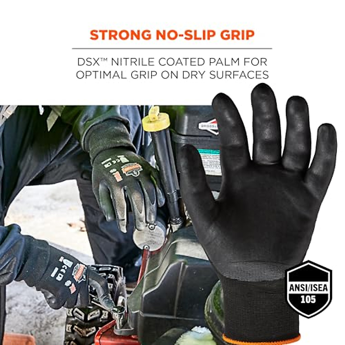 Ergodyne - 7001 2Xl Blk Abras Resis Nitrile-Coated Gloves Dsx (17956)