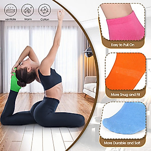 jeuhut Pilates Grip Socks for Women 12 Pairs Non Slip Yoga Barre Socks Sticky Hospital Socks Slipper Socks