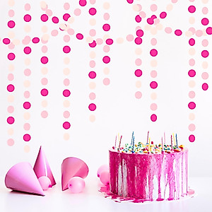 Hot-Pink Party-Decorations Paper-Garland Streamers Banner - 52Ft Girl Birthday flamingo Baby Shower Engagement Wedding Bachelorette Valentines Day Hanging Decor Ouruola