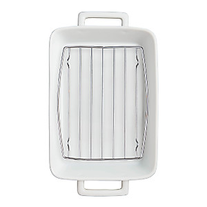 HIC Kitchen Rectangular Lasagna Pan with Handles, Fine White Porcelain, 13 x 9 x 2.5-Inches