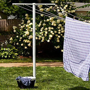 Household Essentials Outdoor Clothesline, 86 inches high, 46 inches Wide, and 3 inches deep 3-inch Diameter Post, White
