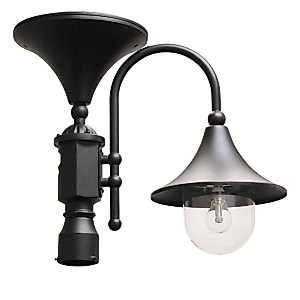 Gama Sonic Everest Outdoor Solar Lamp Post Light, Black Aluminum Downlight Lamp, 3-inch Fitter for Lamp Posts or Pier Mount (Sold Separately), Warm White Light 2700K, 109012