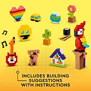 LEGO Classic Lots of Bricks Construction Toy Set 11030, Build a Smiley Emoji, Parrot, Flowers & More, Creative Gift for Kids, Boys, Girls Ages 5 Plus