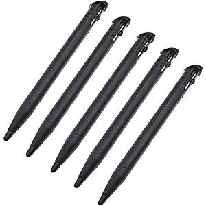 5 x Plastic Stylus Touch Screen Pen Replacement for Nintendo New 2DS LL XL (Black)
