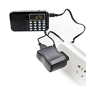 PRUNUS Dedicated Radio Charger with Indicator Light, for USB Charge (Black)