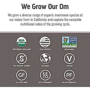 Om Mushroom Superfood Chaga Organic Mushroom Powder, 3.5 Ounce, 50 Servings, US Grown, Sacred Antioxidants & Immune Support, Superfood Mushroom Supplement