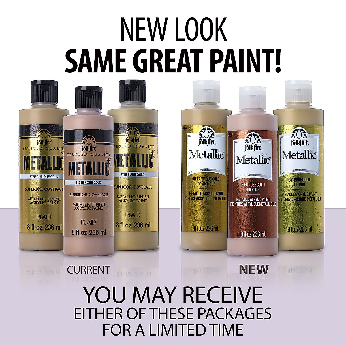 FolkArt Paint, 8 oz, Metallic Antique Gold