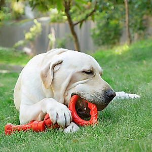 MEERESN Interactive Dog Toy for Aggressive Chewers - 2 in1 Tug of War Dog Toy with 360°Rotating Handle and Dog Puzzle Teething Clean Toys Ball for Medium Large Dogs