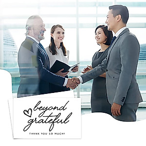 Thank You Cards,Pack of 50, 2.1x3.5 Inches, Blank White Backside, Black and White,Beyond Grateful Thank You Cards,Cards for Business, Bridal & Baby Shower, Birthday Party or to express gratitude