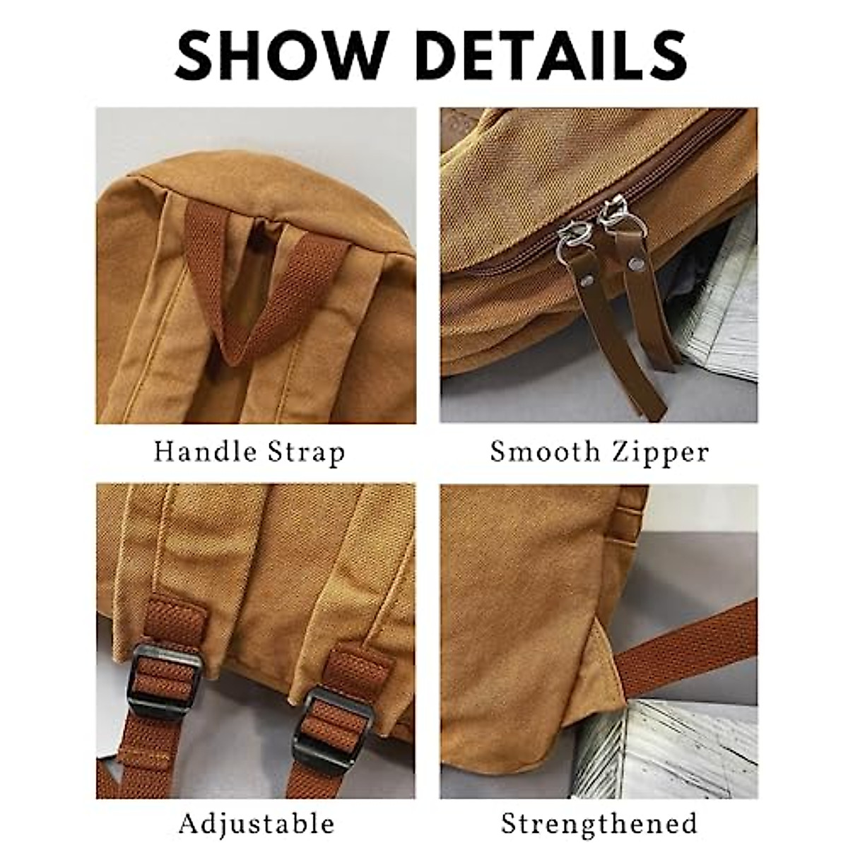 JHTPSLR Dark Academia Aesthetic Backpack Canvas Backpack Vintage Aesthetic Backpack Laptop Backpack Book Bags Casual Daypack (Dark Green)