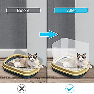 3Pcs Cat Litter Box Pee Shields, High-Sided Easy Clean Litter Pan Pee Privacy Shields Splash Guard for Open Top Litter Pan(Litter Box Not Included)