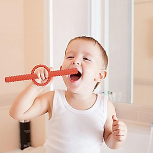 Baby Teething Toys, Alled Teethers for Newborn Infants Girls Boys, Teething Toy Silicone Freezer Safe,Freezable Teether with Baby Fruit Feeders/Hollow Teething Tubes/Holder Strap Clip/Storage Case