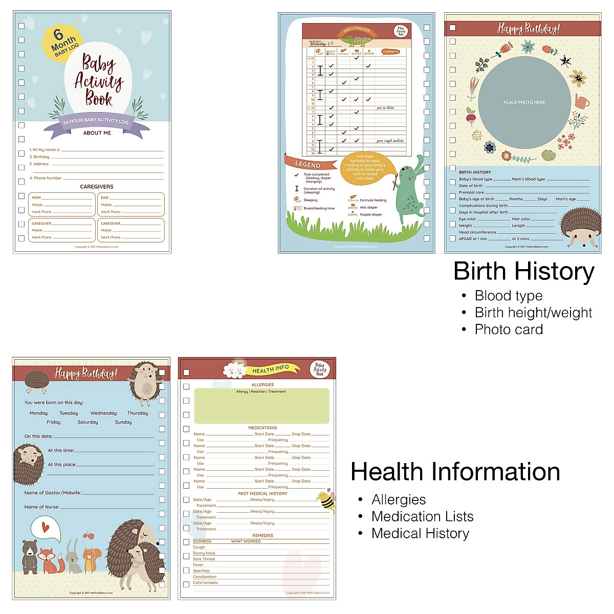 Baby Tracking Journal (Girl Edition) - HARDCOVER Baby Diary for Newborns, Daily Activity Log, Developmental Milestones, Immunization Schedule, Health Record, Emergency Contacts, and More! - Made by Doctors for